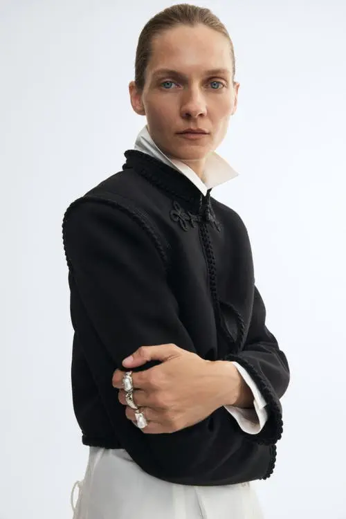 H&M Cropped Braid-detail Jacket