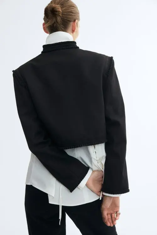 H&M Cropped Braid-detail Jacket