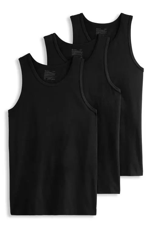 JOCKEY Cotton Stretch Tank Undershirt3 Pack - Black