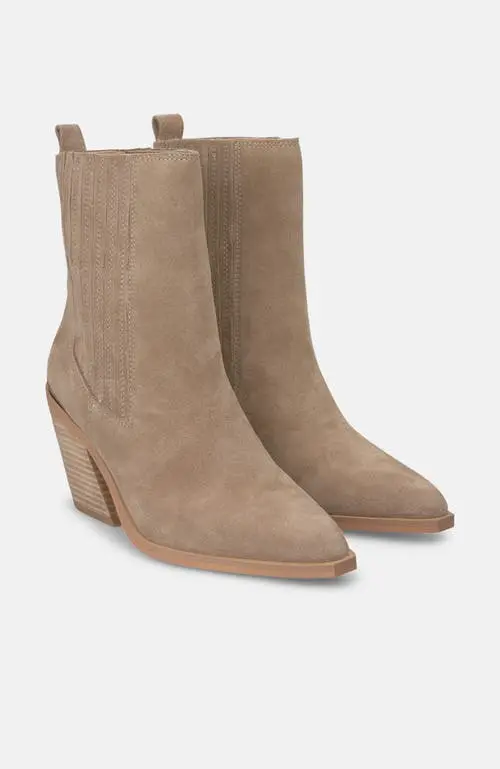 ALMA EN PENA Metallic Heel Bootie - Vison