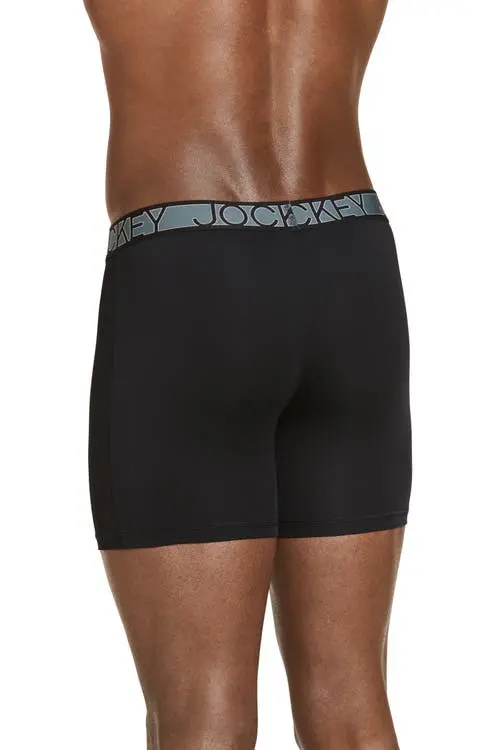 JOCKEY Active Microfiber 5" Boxer Brief6 Pack - Black