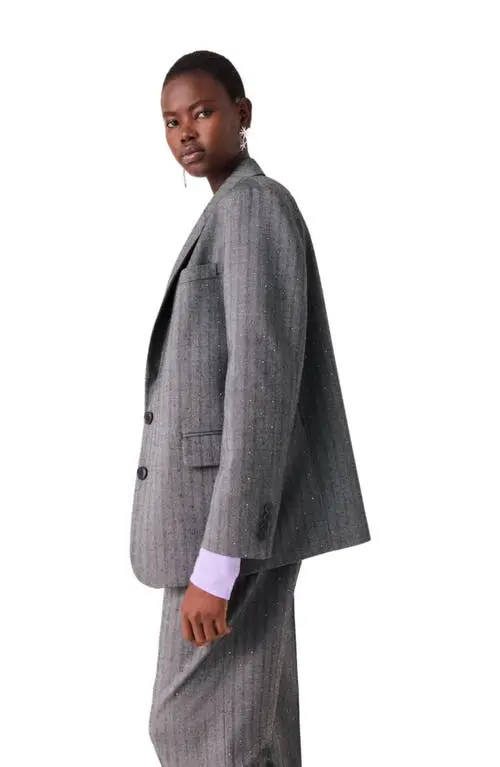Maje Rhinestone Suit Jacket