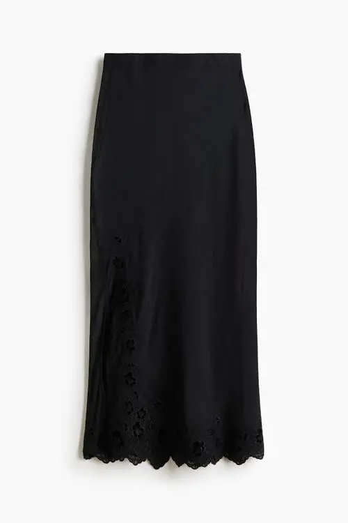 H&M Embroidered Chiffon Skirt