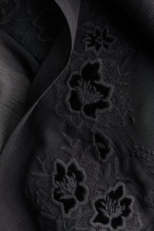 H&M Embroidered Chiffon Skirt