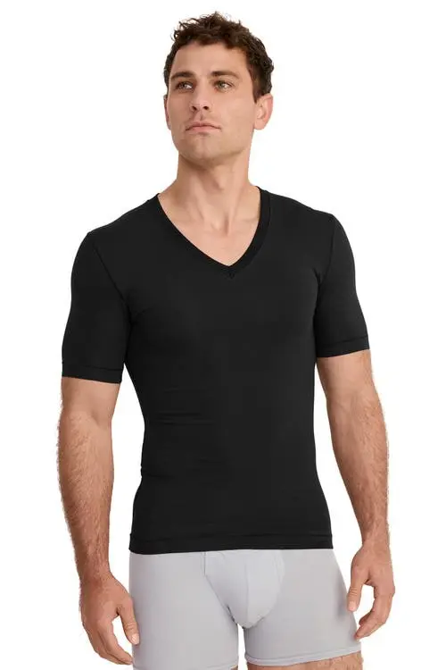 JOCKEY Formfit Cotton Stretch V-neck Undershirt - Black