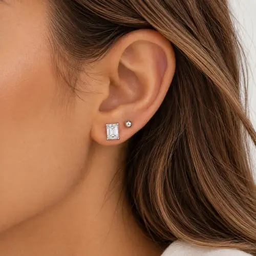 DONATELLO GIAN Sterling Stud Earring Stacking Set