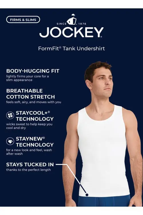 JOCKEY Formfit Cotton Stretch Tank - Black
