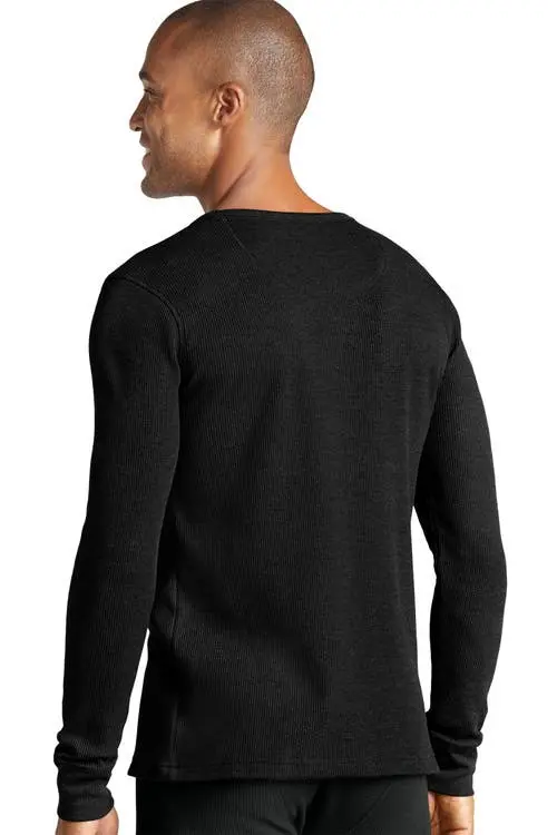 JOCKEY Tall Long Sleeve Waffle Crew - Black