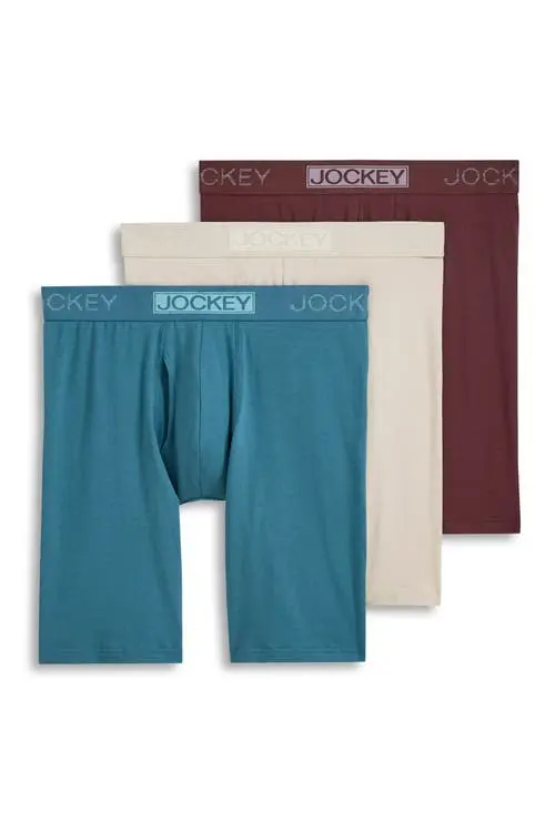 JOCKEY Organic Cotton Stretch 9.5" Long Leg Boxer Brief3 Pack - Forest Explorer