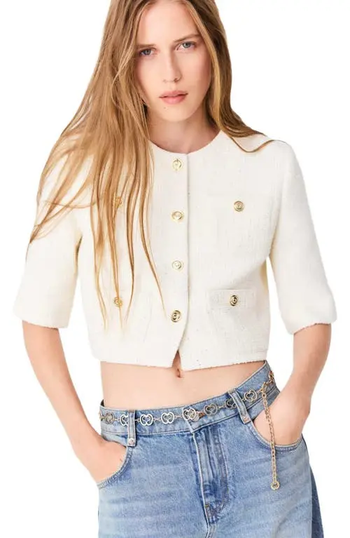 Maje Short-sleeved Tweed Jacket