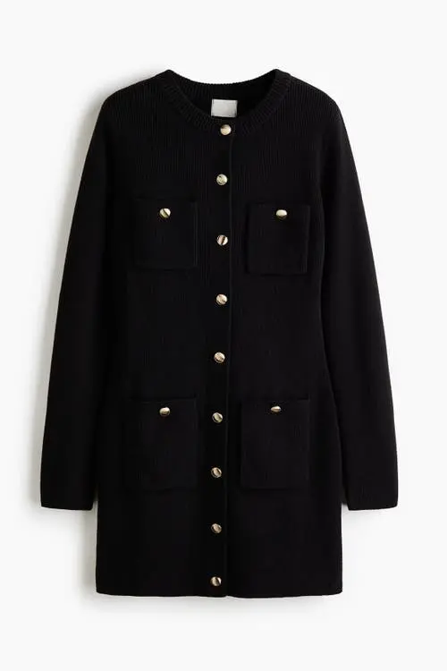 H&M Knit Button-front Dress