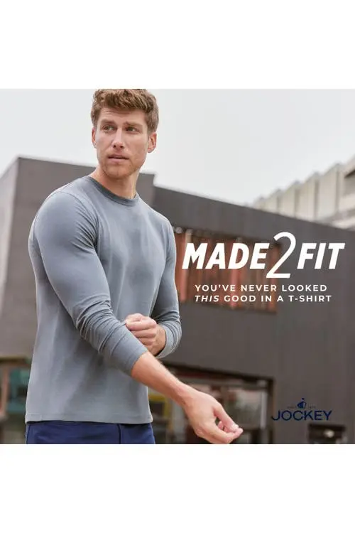 JOCKEY Made2fit Long Sleeve Crew Neck T-shirt - White
