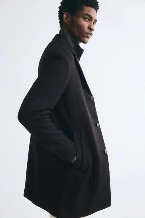 H&M Single-breasted Coat - Black