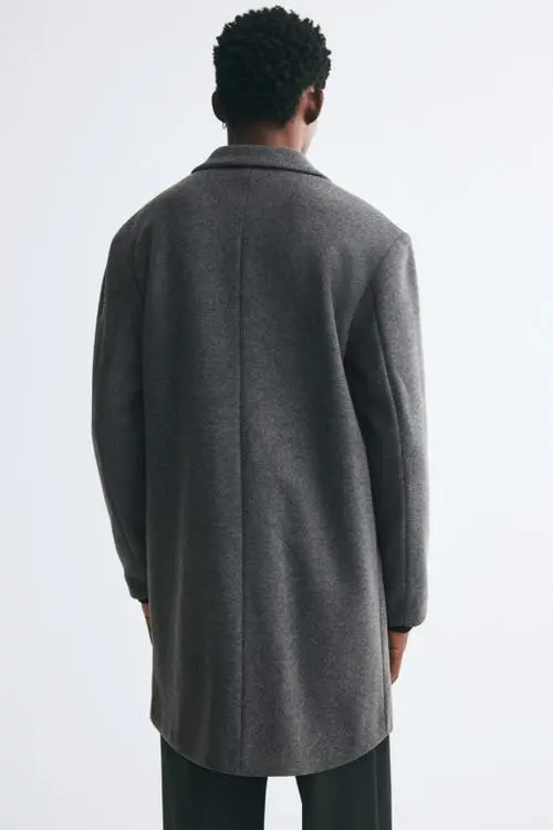 H&M Single-breasted Coat - Dark Gray