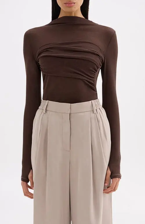 Nude Lucy Aster Mesh Top - Chocolate