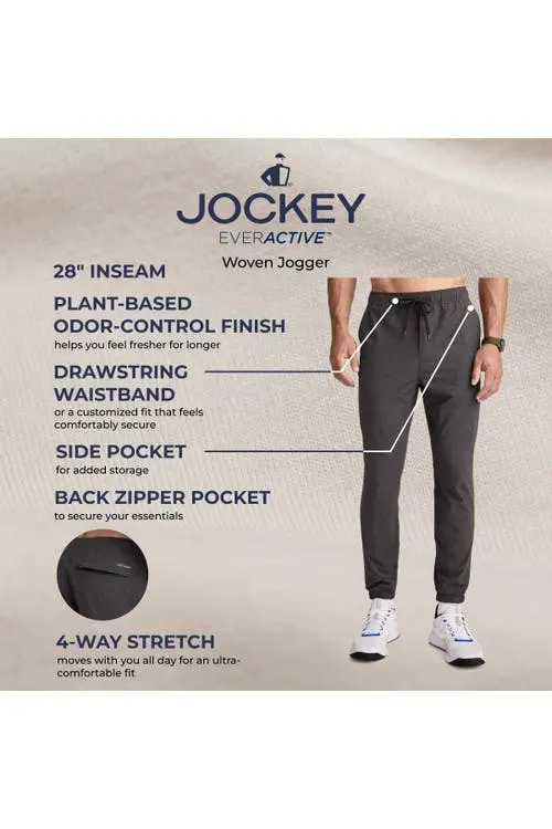 JOCKEY Everactive Woven Jogger - Black