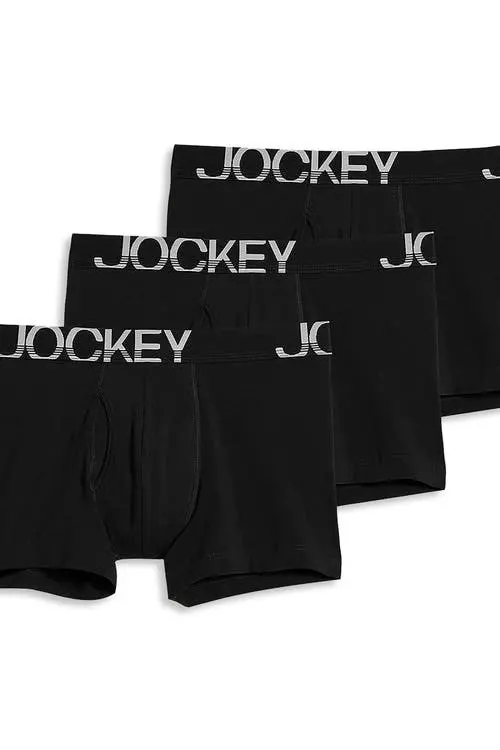 JOCKEY Activestretch 4" Boxer Brief3 Pack - Black