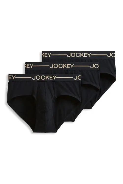 JOCKEY Organic Cotton Stretch Brief3 Pack - Black