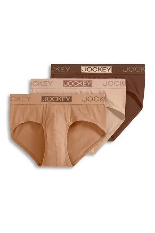 JOCKEY Organic Cotton Stretch Brief3 Pack - Chestnut