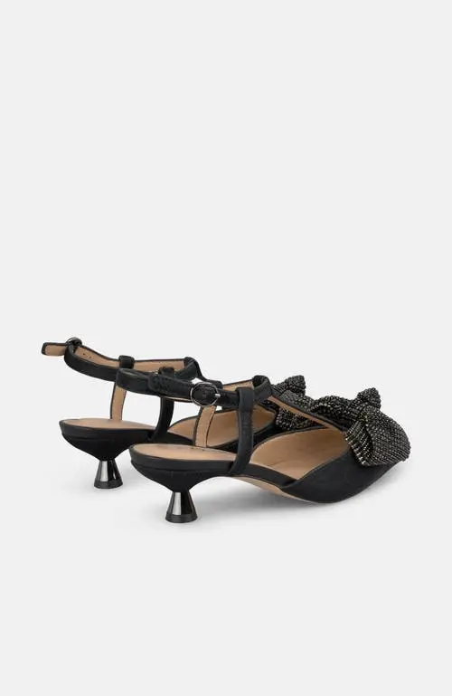ALMA EN PENA Mini Bow Heeled Shoe - Black