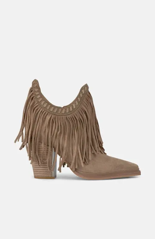 ALMA EN PENA Long Fringed Bootie - Vison