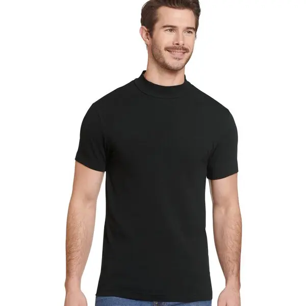 JOCKEY Cotton Stretch Mock Neck Tee - Black