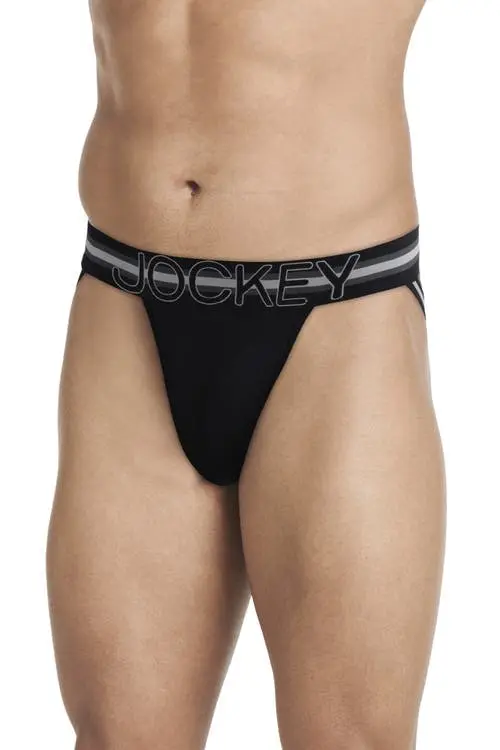 JOCKEY Sport Stability Pouch Microfiber Jock Strap - Black