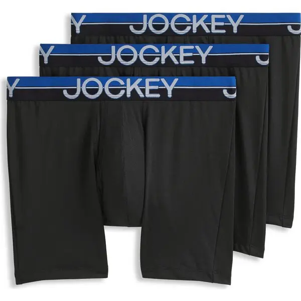 JOCKEY Infinite Cool Microfiber Stretch 6" Boxer Brief3 Pack - Black