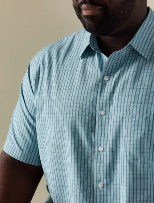 HARBOR BAY BY DXL Big & Tall Microfiber Striped Sport Shirt V2