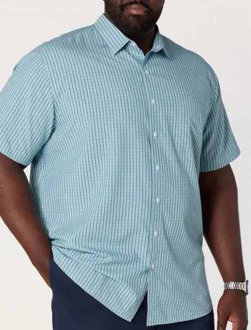 HARBOR BAY BY DXL Big & Tall Microfiber Striped Sport Shirt V2