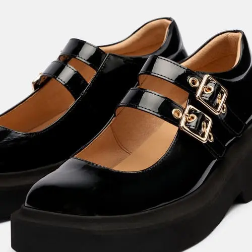 MARC NOLAN Lena Patent Double Buckle Mary Jane