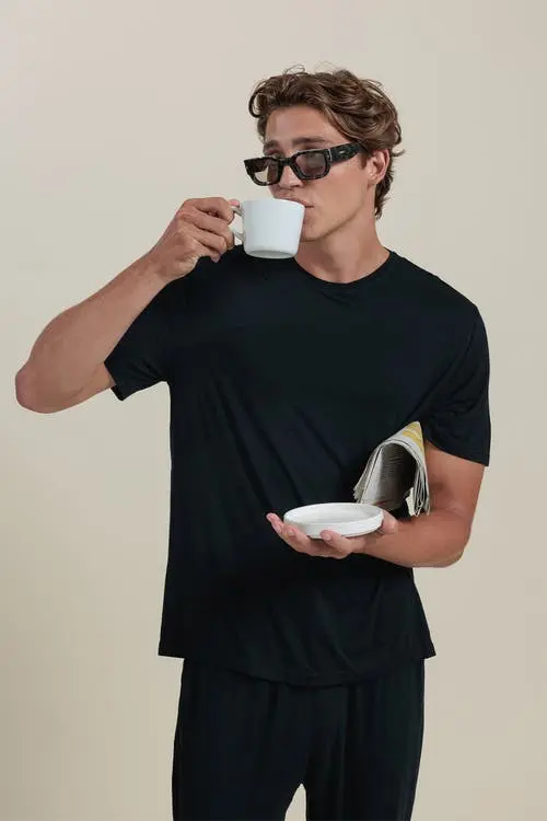 AEPTOM Natural Short Sleeve Tee - Black