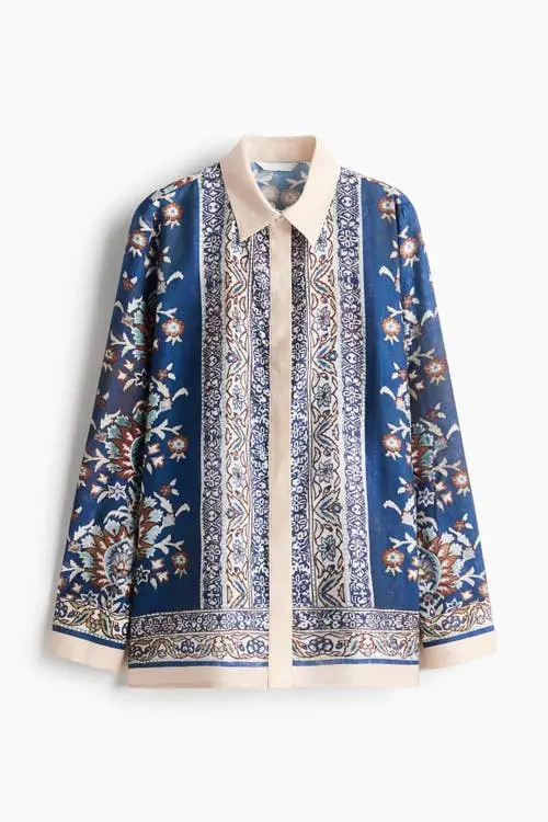 H&M Oversized Viscose-blend Shirt