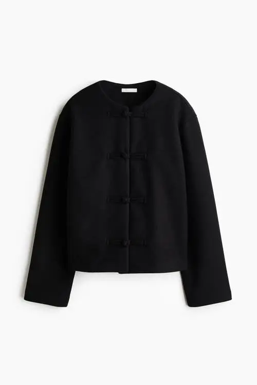 H&M Knot-button Jersey Jacket