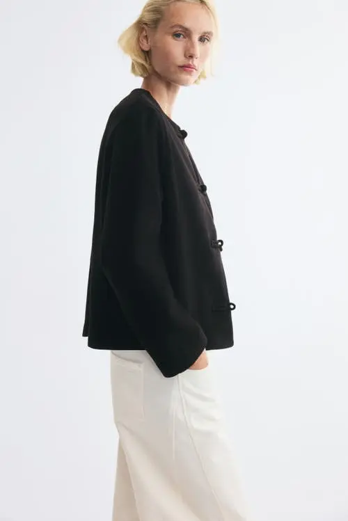 H&M Knot-button Jersey Jacket