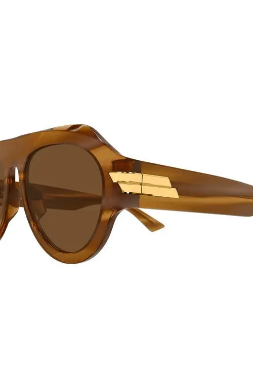 Bottega Veneta 53mm Polarized Gradient Navigator Sunglasses