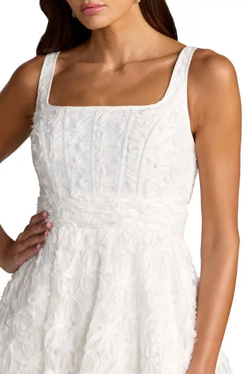 Mac Duggal Tulle Floral Midi Dress With Pockets