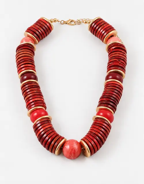ERIN MCDERMOTT JEWELRY Hot Chili Pepper Beaded Necklace - Red