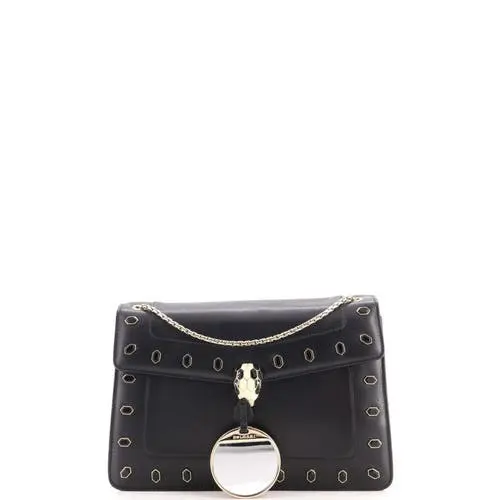 BVLGARI Serpenti Forever Shoulder Bag Embellished Leather Medium