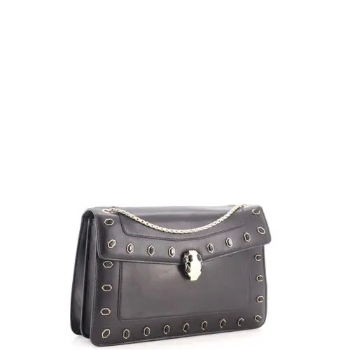 BVLGARI Serpenti Forever Shoulder Bag Embellished Leather Medium