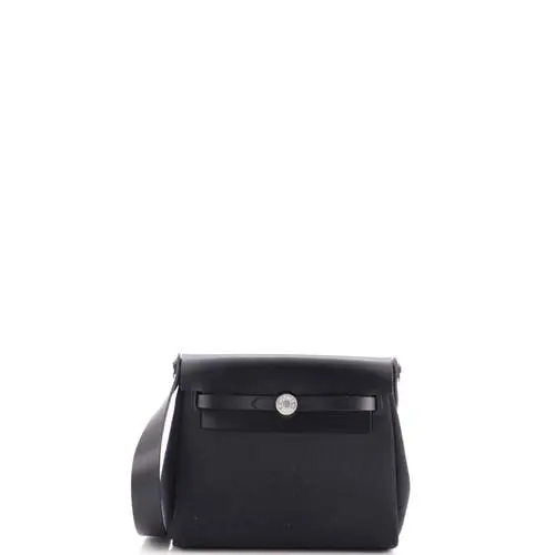Hermès Herbag Zip Toile And Leather 20 - Black