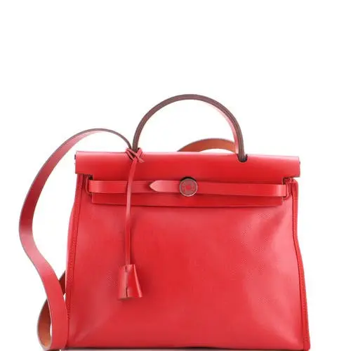 Hermès Herbag Zip Berline Vache Canvas And Leather 31