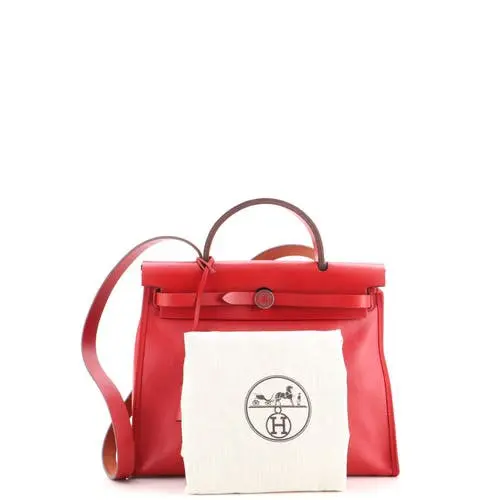 Hermès Herbag Zip Berline Vache Canvas And Leather 31