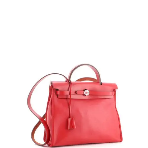 Hermès Herbag Zip Berline Vache Canvas And Leather 31
