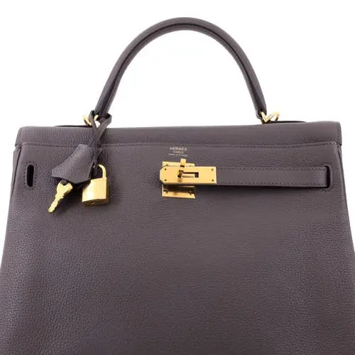 Hermès Kelly Handbag Togo With Gold Hardware 32 - Grey