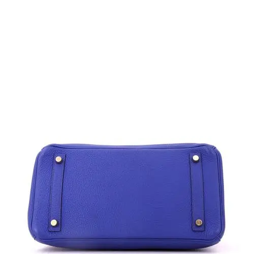 Hermès Birkin Handbag Togo With Gold Hardware 30 - Blue