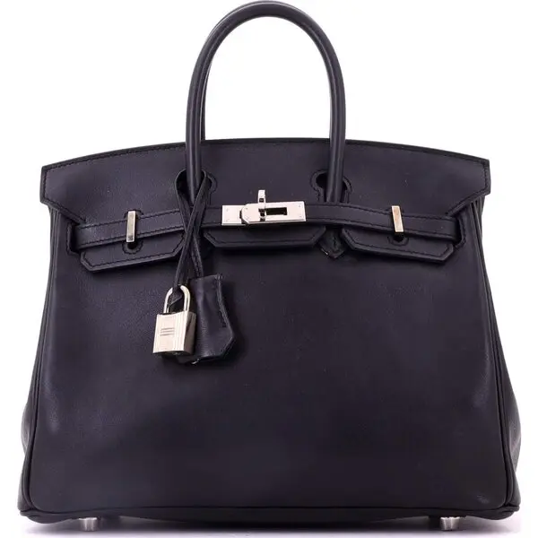 Hermès Birkin Handbag Swift With Palladium Hardware 25 - Black