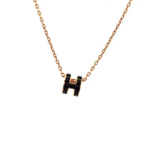 Hermès Pop H Pendant Chain Necklace Metal And Enamel Mini