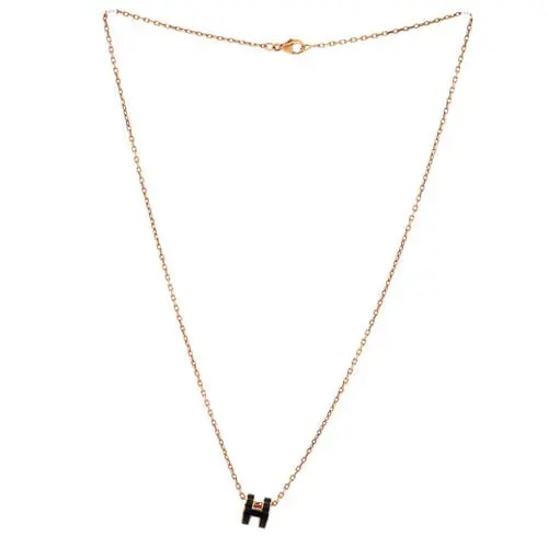 Hermès Pop H Pendant Chain Necklace Metal And Enamel Mini