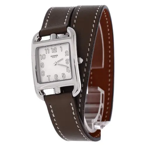 Hermès Cape Cod Double Tour Quartz Watch Stainless Steel And Leather 23